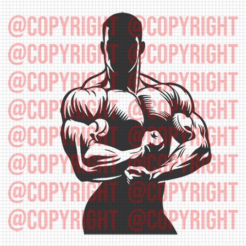 Bodybuilding 6 Muscular Man Pose Design Bundle .SVG and 4k .PNG - Etsy