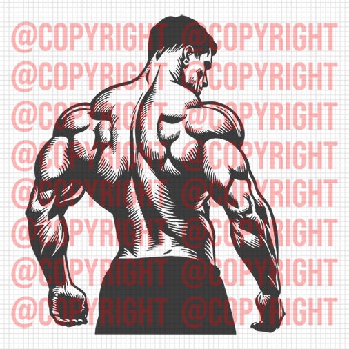 Bodybuilding 6 Muscular Man Pose Design Bundle .SVG and 4k .PNG - Etsy