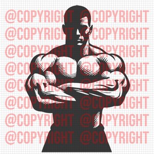 Bodybuilding 6 Muscular Man Pose Design Bundle .SVG and 4k .PNG - Etsy