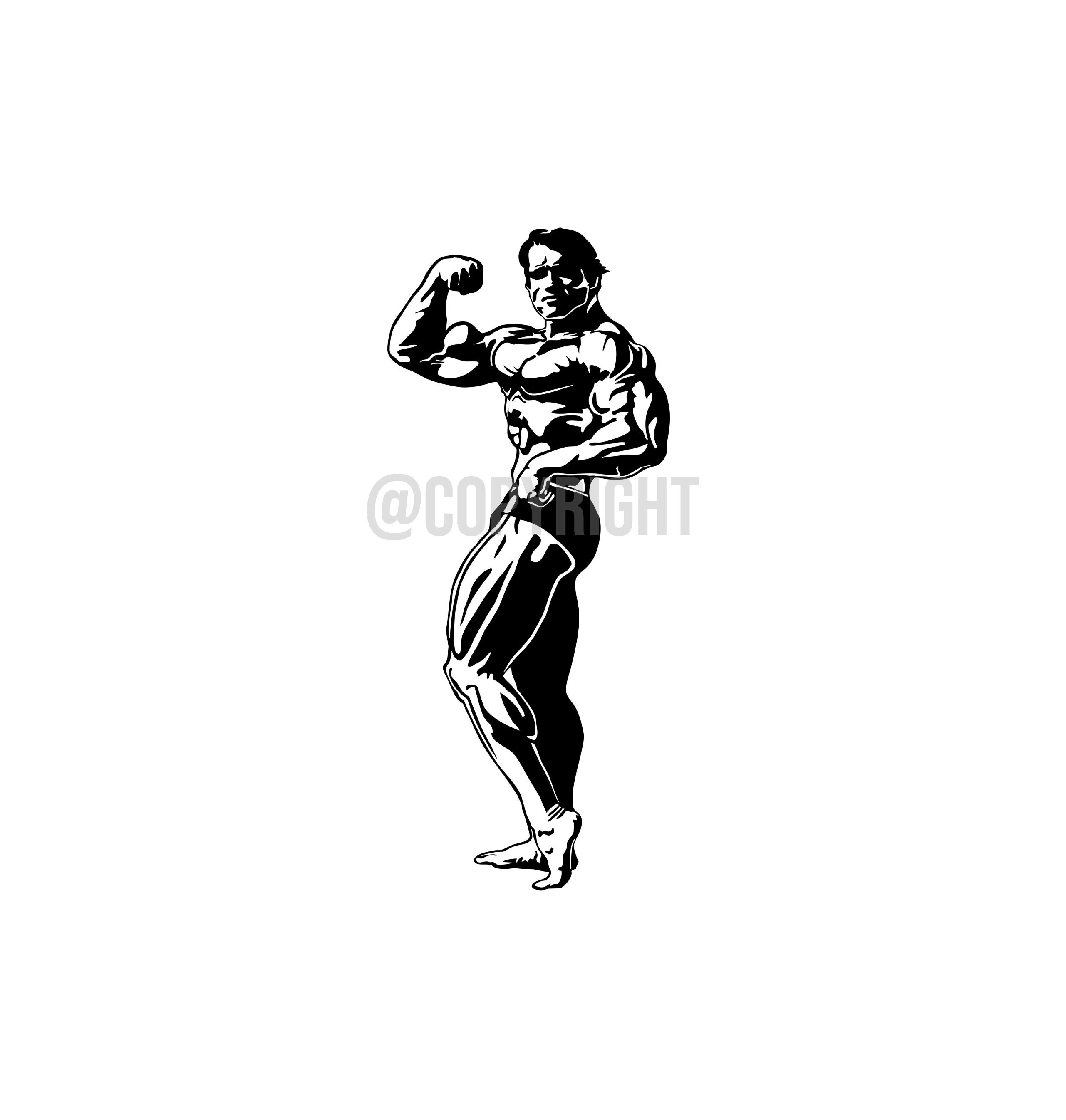 Arnold Schwarzenegger Classic Pose - Old School Bodybuilding .SVG .PNG ...