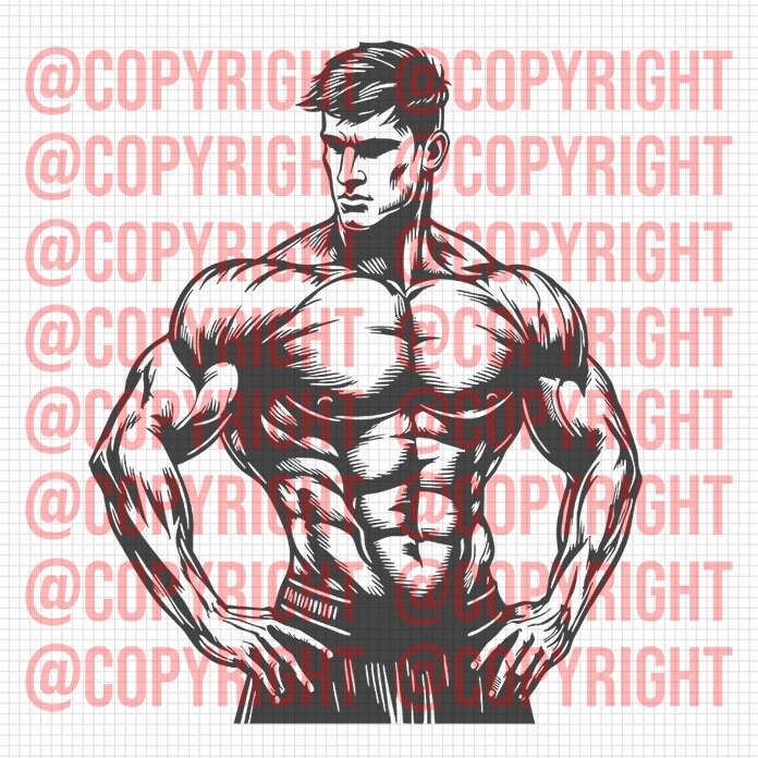 Bodybuilding 6 Muscular Man Pose Design Bundle .SVG and 4k .PNG - Etsy