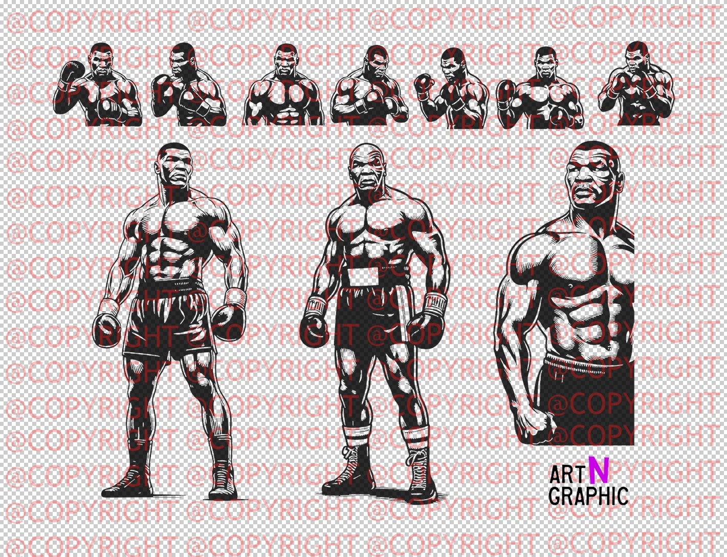 Mike Tyson 10 Design Bundle Vector .SVG and 4k .PNG - Etsy Australia