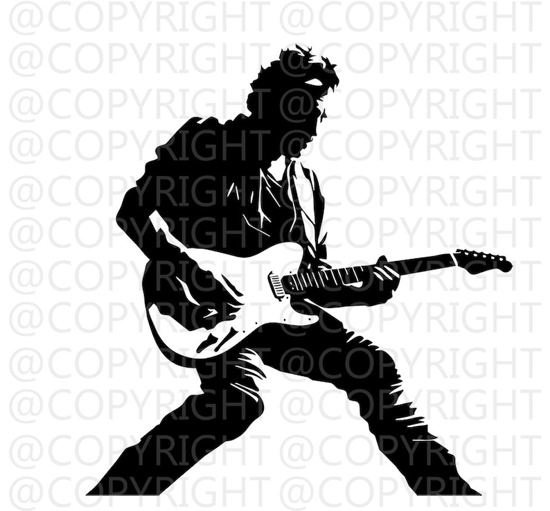 Bruce Springsteen Guitar Solo Vector .SVG .PNG - Etsy