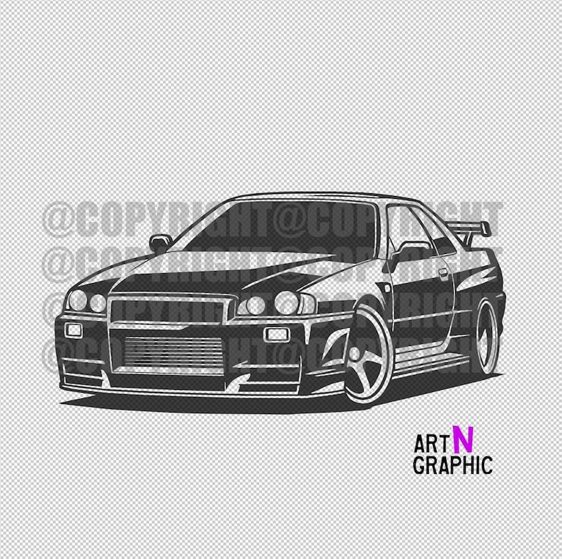 Nissan Skyline GTR R34 .SVG .PNG 4k - Etsy