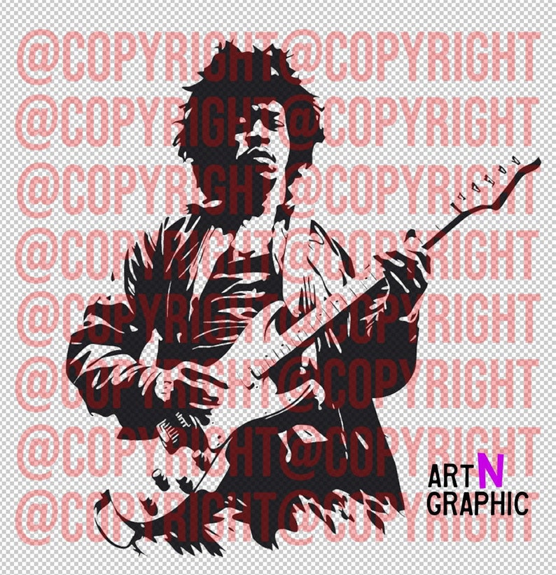 Jimi Hendrix Vector .SVG .PNG - Etsy