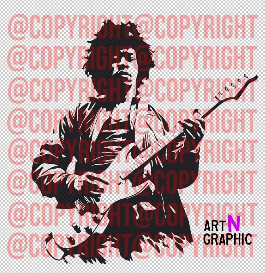 Jimi Hendrix Vector .SVG .PNG - Etsy