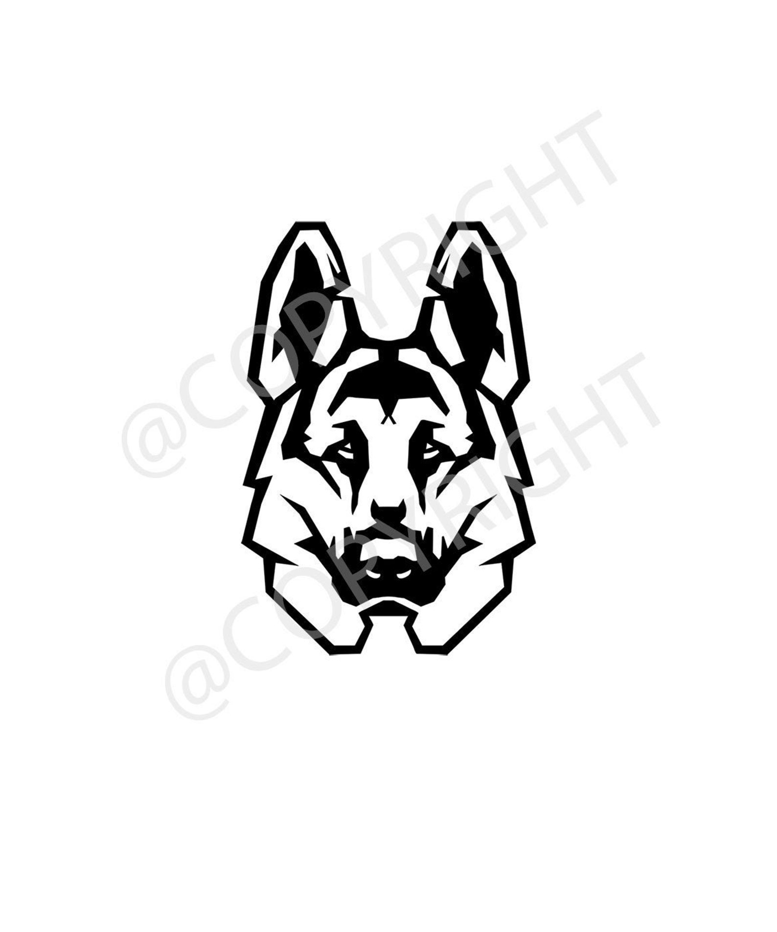 German Shepherd Face Design .SVG .PNG - Etsy