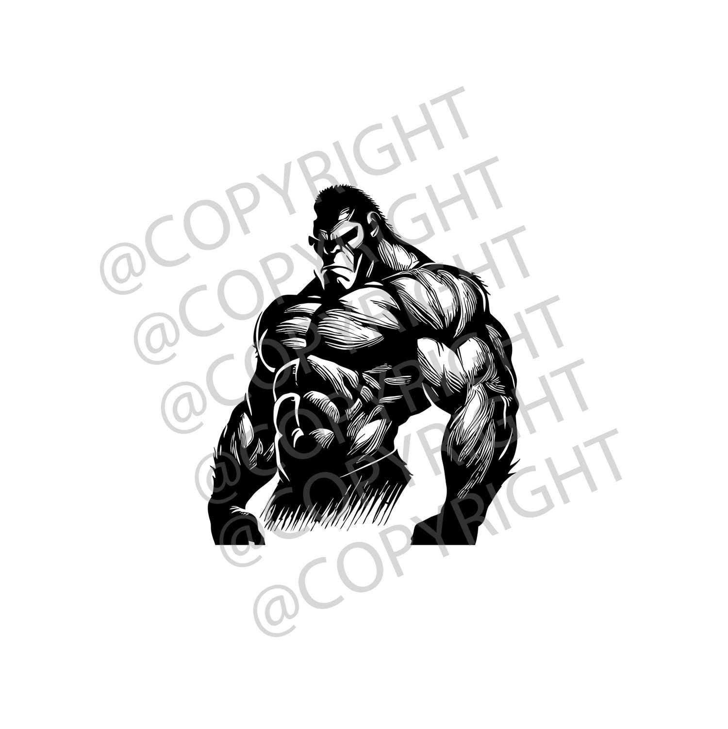 Gorilla Bodybuilder Vector .SVG and 4k .PNG - Etsy
