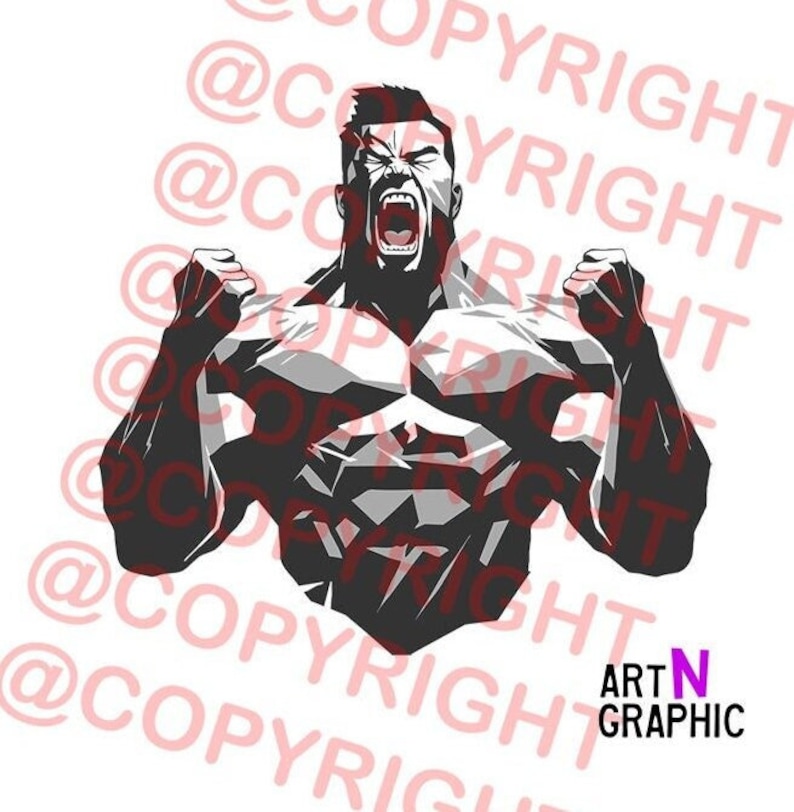 Angry Bodybuilder Vectorial .SVG and 4k .PNG - Etsy