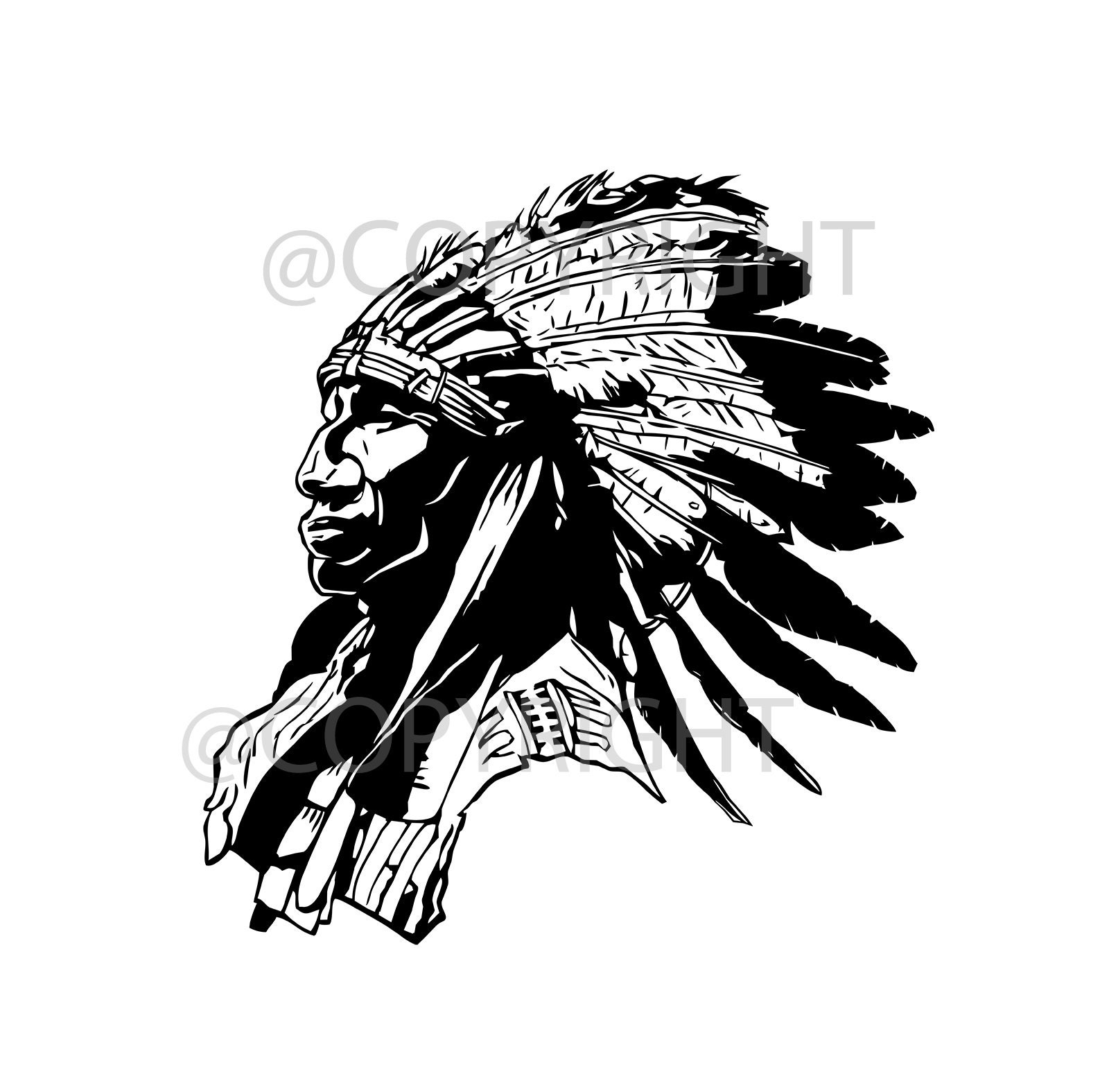 Native American Chief .svg .png - Etsy