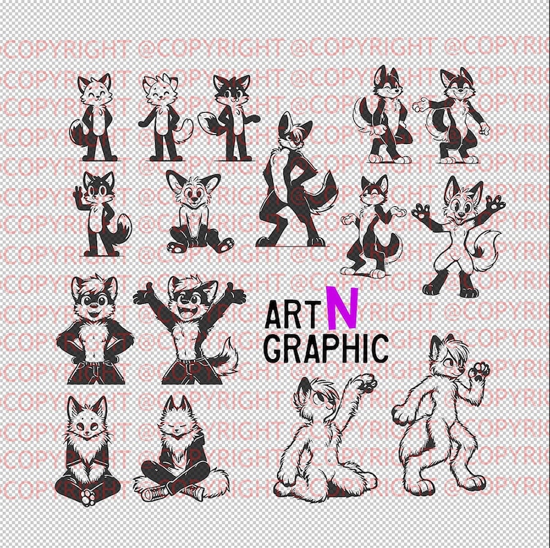 Furries 16 Design Bundle Vector .SVG and 4k .PNG - Etsy