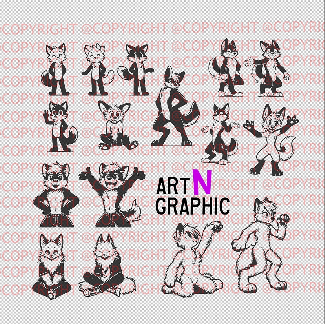 Furries 16 Design Bundle Vector .SVG and 4k .PNG - Etsy
