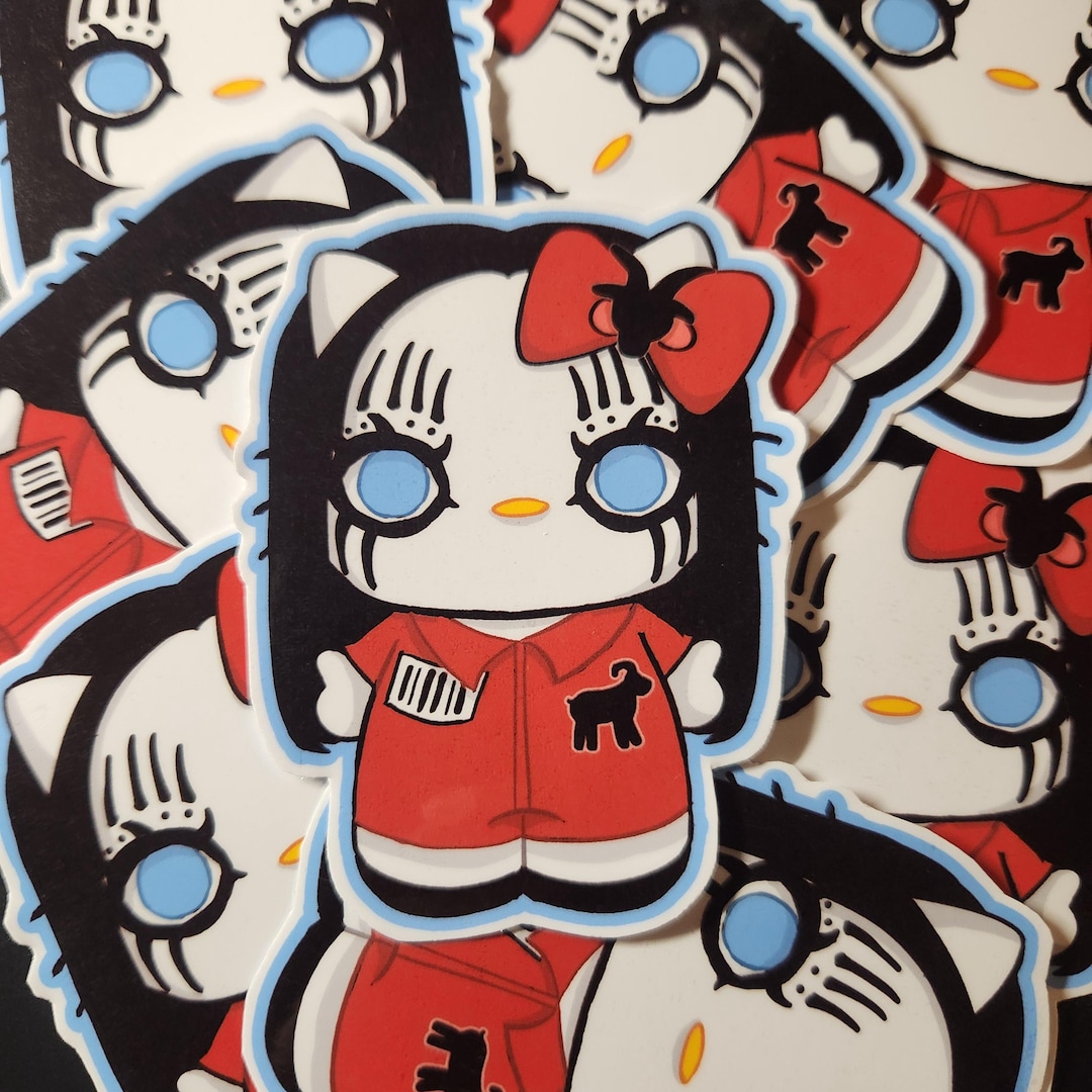 Kitty X Slipknot Joey Jordison Inspired Sticker - Etsy