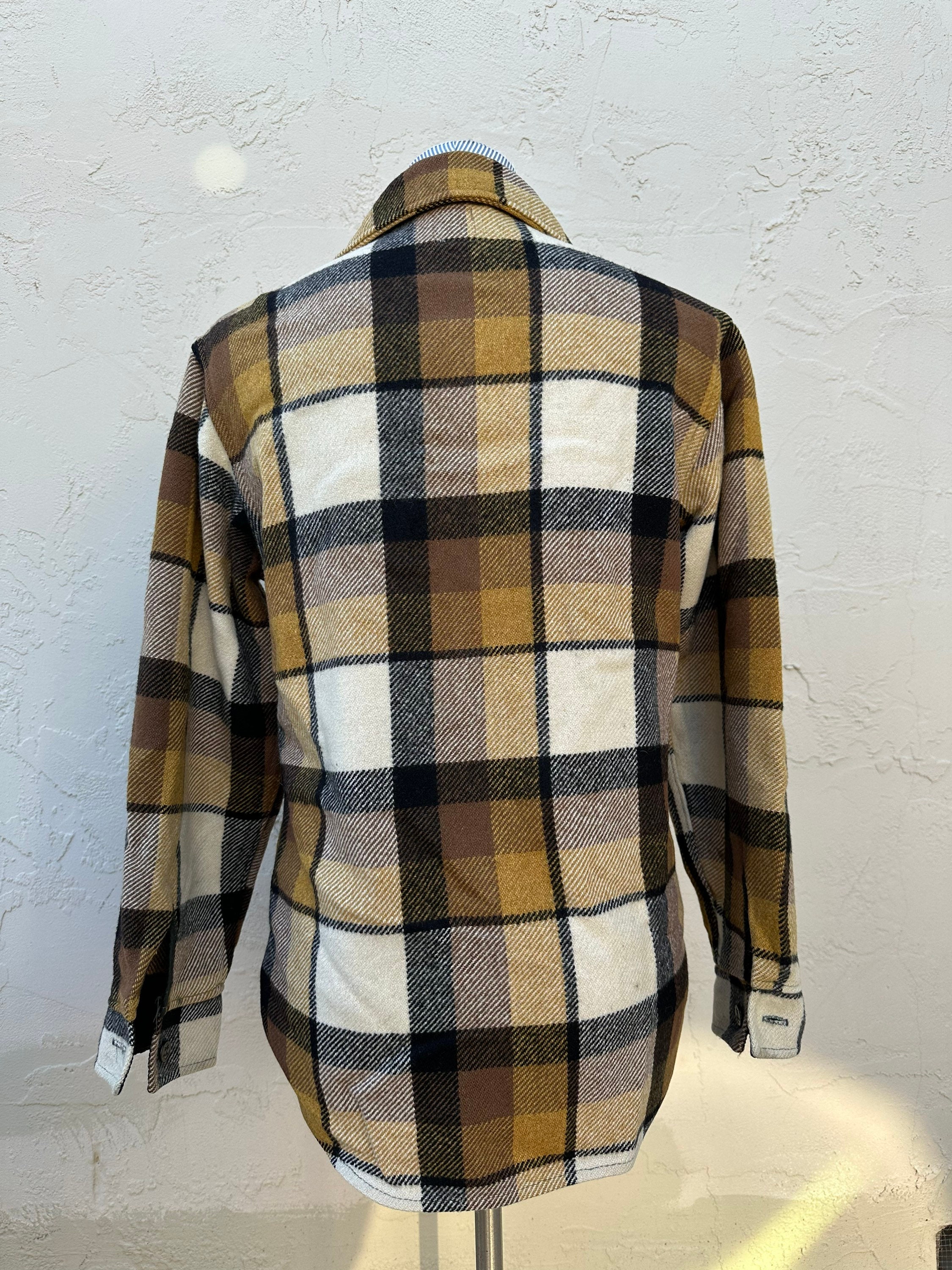 Vintage CPO Wool Shacket Neutral Plaid Mens Workshirt Size - Etsy
