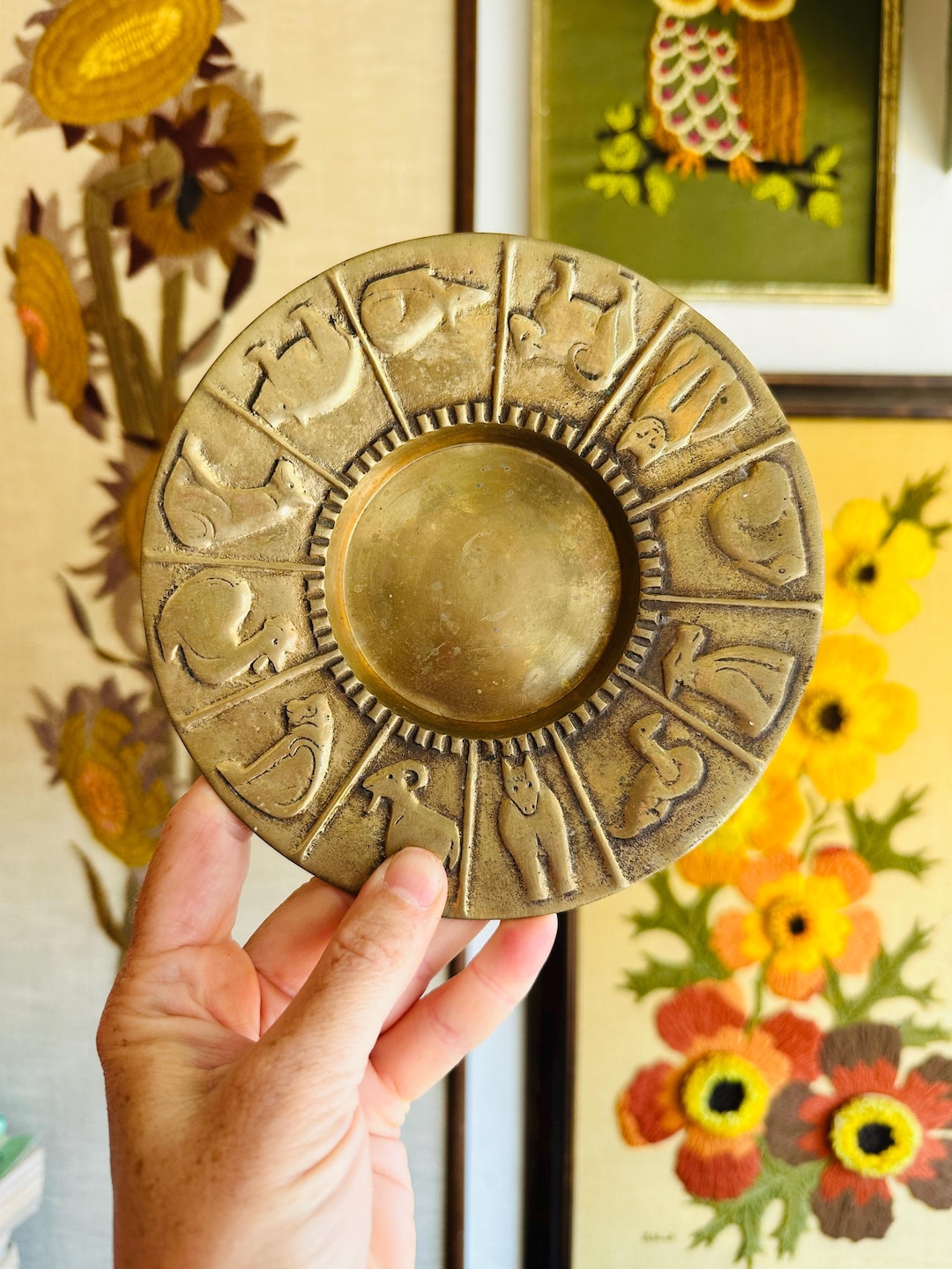 Vintage Brass Chinese Zodiac Catchall Change Dish Animal Signs ...