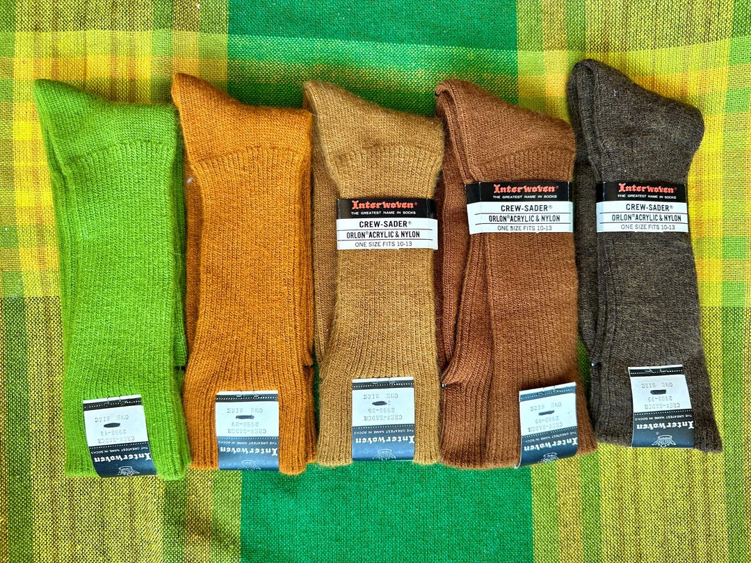 Vintage Deadstock 60s 70s Interwoven Crew-sader Socks Size 10-13 ...