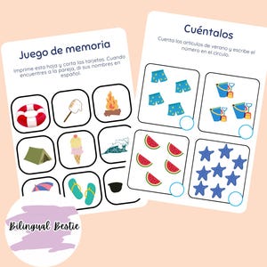 SPANISH Summer Guide, Summer Fun Spanish Printable Guide | Interactive ...