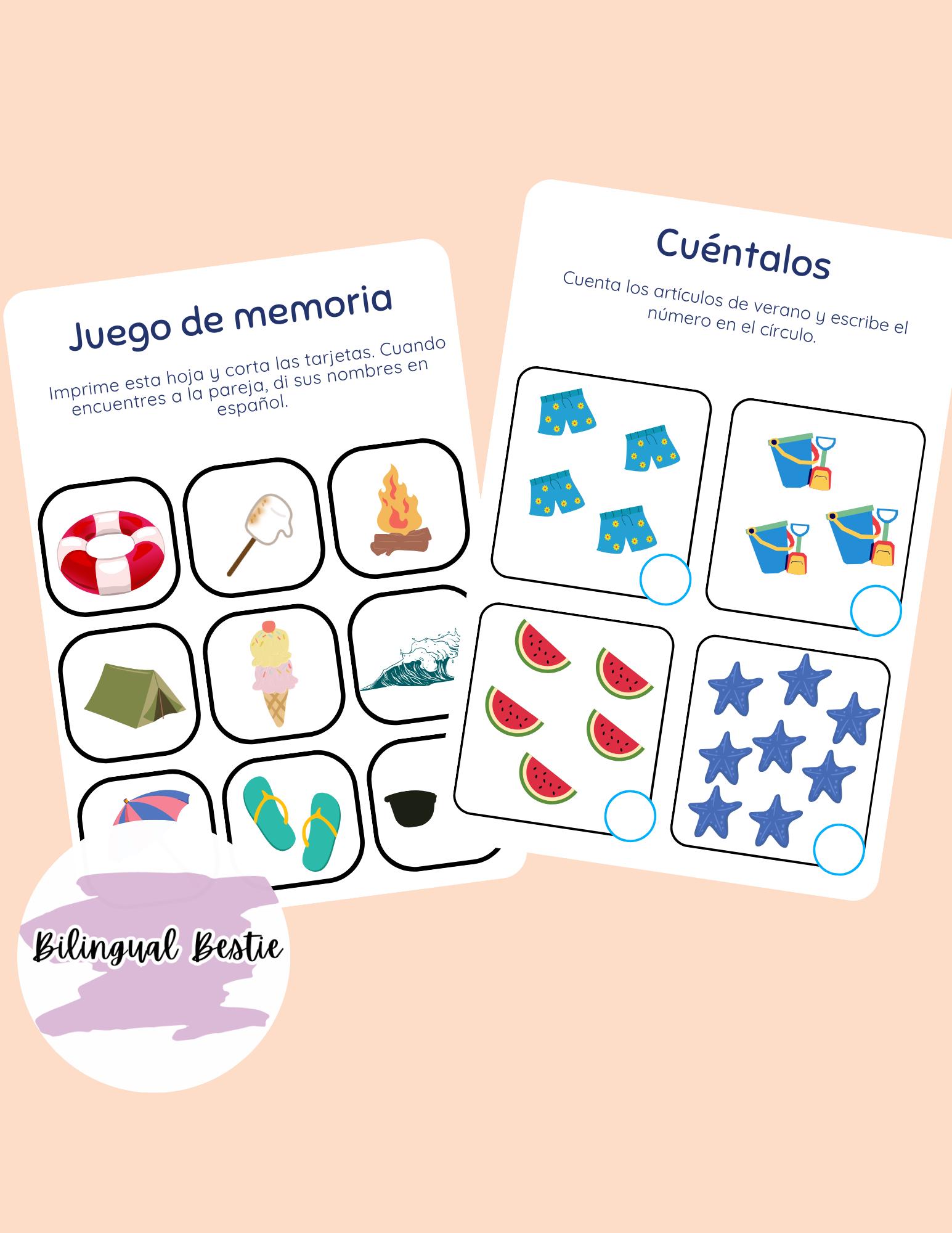 SPANISH Summer Guide, Summer Fun Spanish Printable Guide | Interactive ...