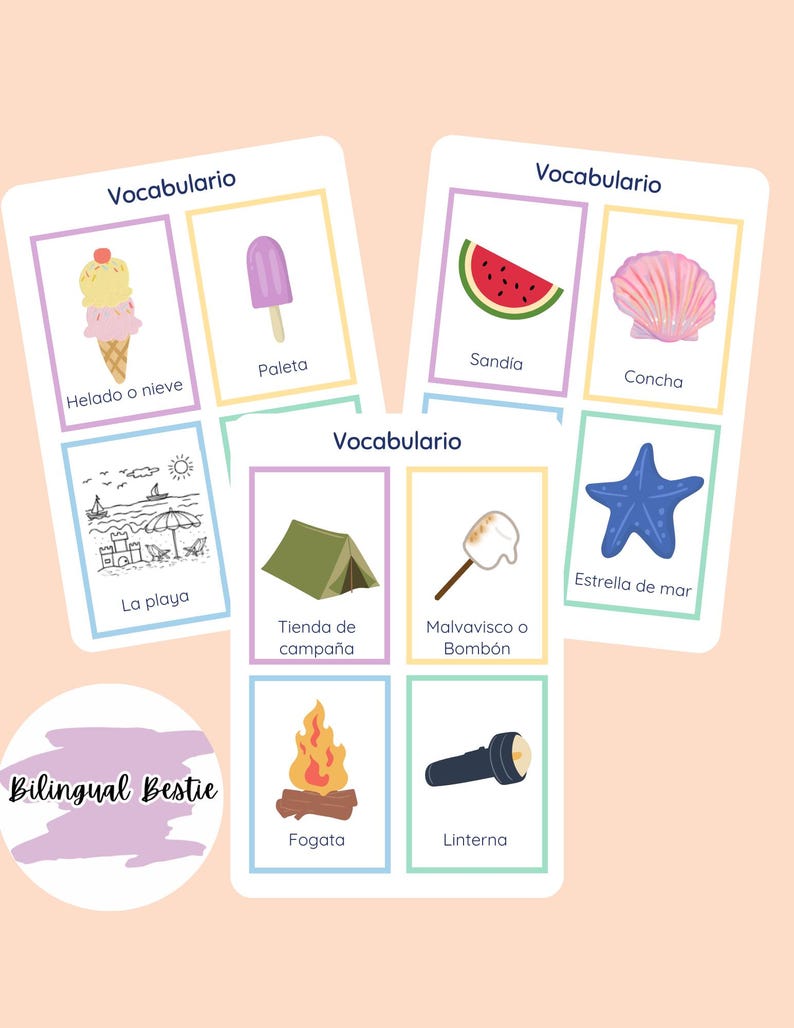 SPANISH Summer Guide, Summer Fun Spanish Printable Guide | Interactive ...