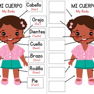 BILINGUAL Body Parts/partes Del Cuerpo, Mi Cuerpo BILINGUAL Interactive ...