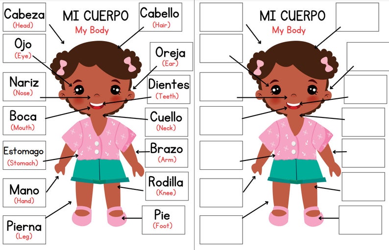 BILINGUAL Body Parts/partes Del Cuerpo, Mi Cuerpo BILINGUAL Interactive ...