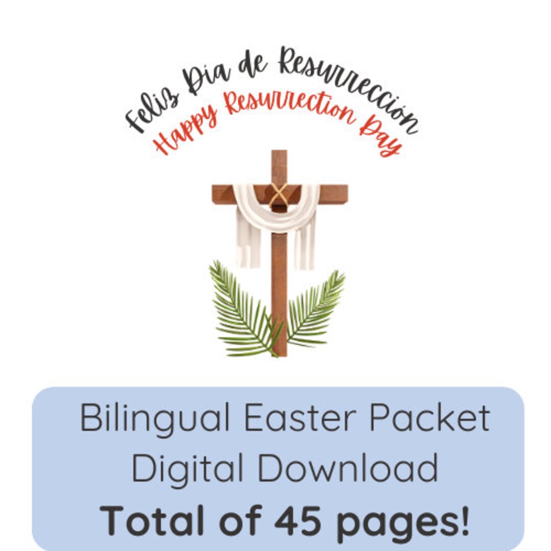 BILINGUAL Easter Packet, Feliz Dia De Resurreccion, Pascua, Christian ...