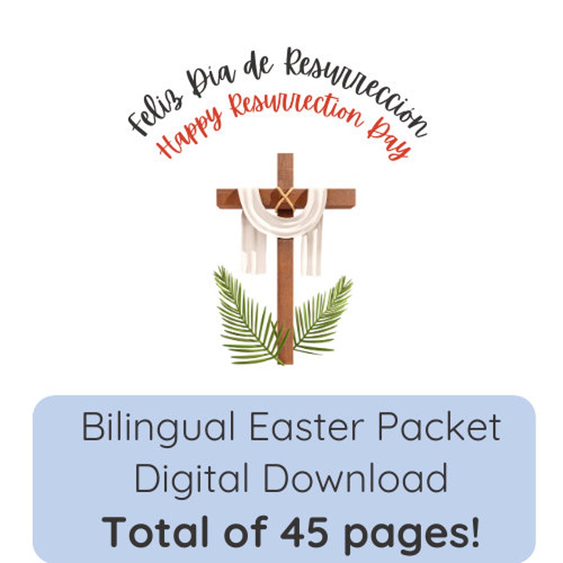 BILINGUAL Easter Packet, Feliz Dia De Resurreccion, Pascua, Christian ...