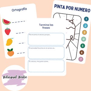 SPANISH Summer Guide, Summer Fun Spanish Printable Guide | Interactive ...