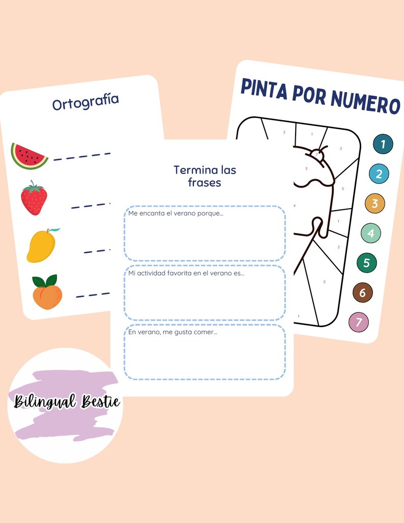 SPANISH Summer Guide, Summer Fun Spanish Printable Guide | Interactive ...