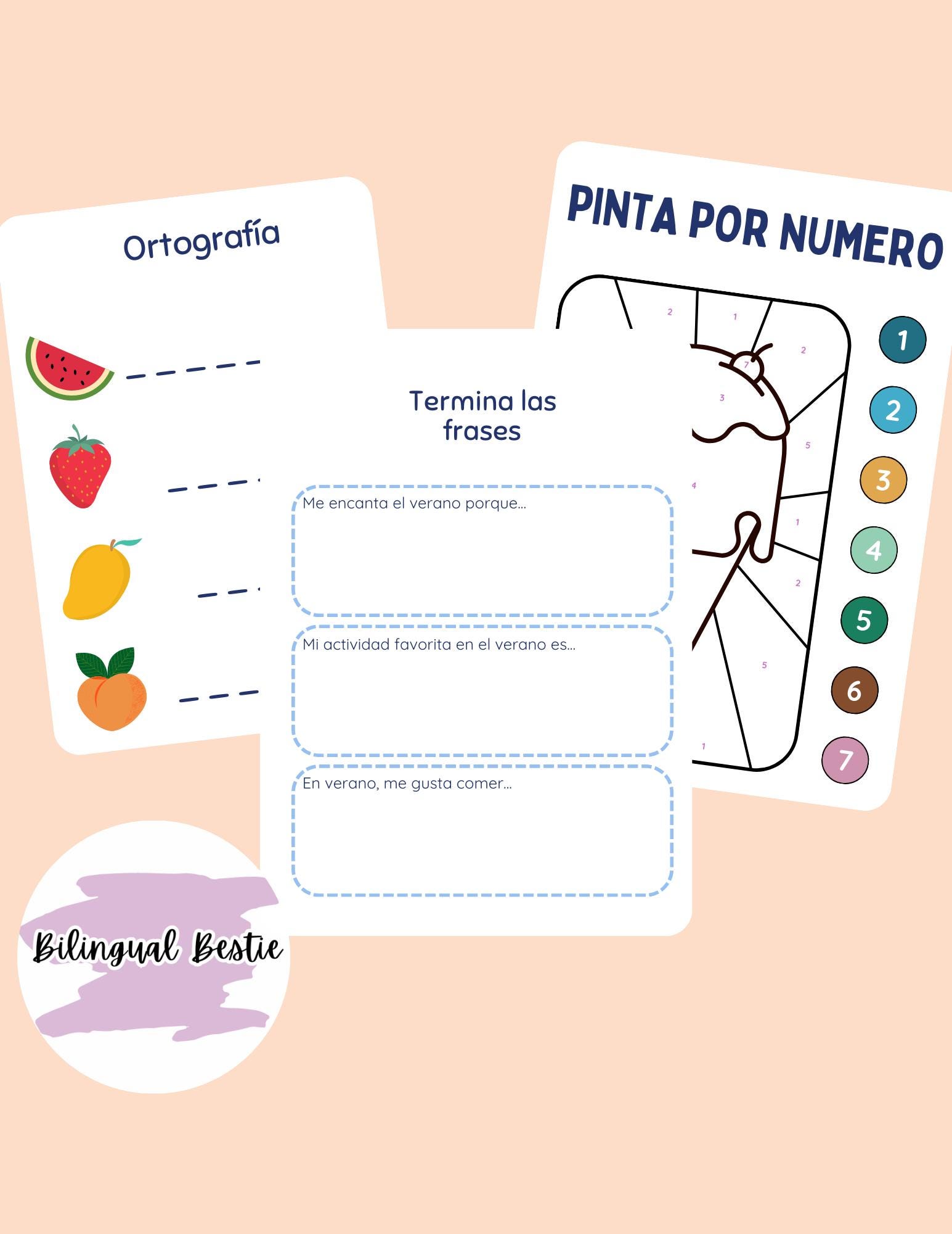 SPANISH Summer Guide, Summer Fun Spanish Printable Guide | Interactive ...
