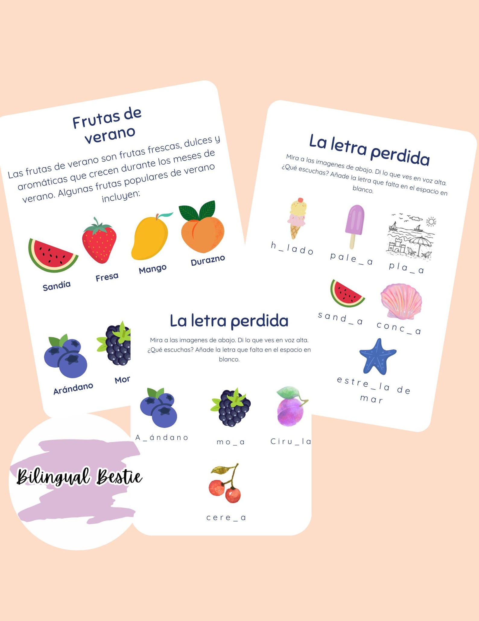 SPANISH Summer Guide, Summer Fun Spanish Printable Guide | Interactive ...