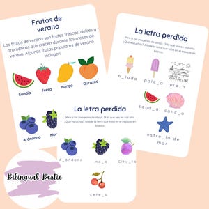 SPANISH Summer Guide, Summer Fun Spanish Printable Guide | Interactive ...