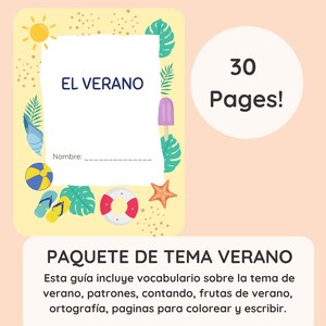 SPANISH Summer Guide, Summer Fun Spanish Printable Guide | Interactive ...