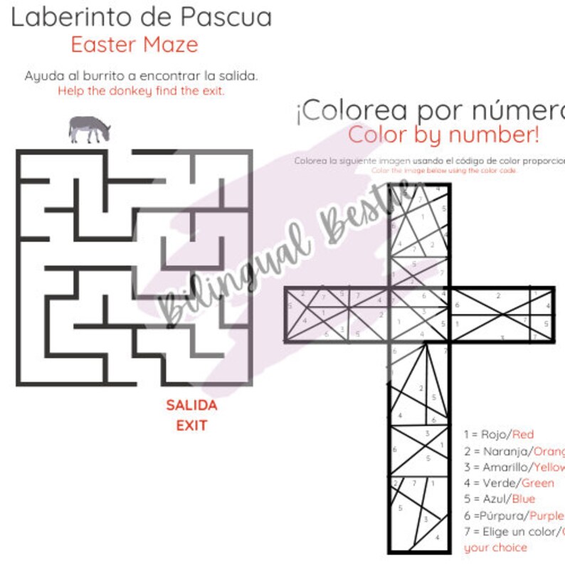 BILINGUAL Easter Packet, Feliz Dia De Resurreccion, Pascua, Christian ...