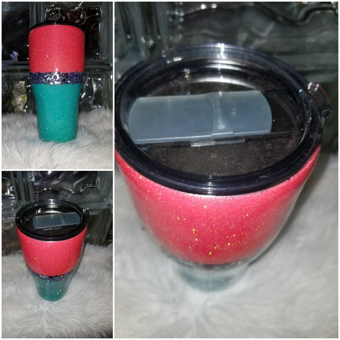 Split Glitter Color Tumbler Blue Pink Purple - Etsy