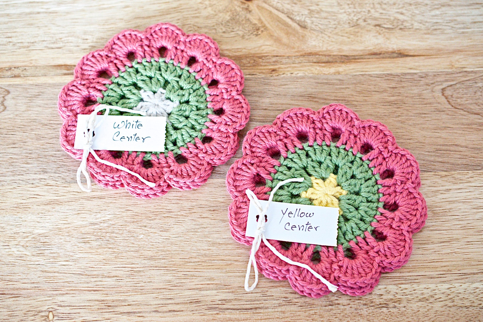 Cotton Crochet Coaster Doily Set, Round Doily, Handcrafted Coasters, Cottagecore Decor ...
