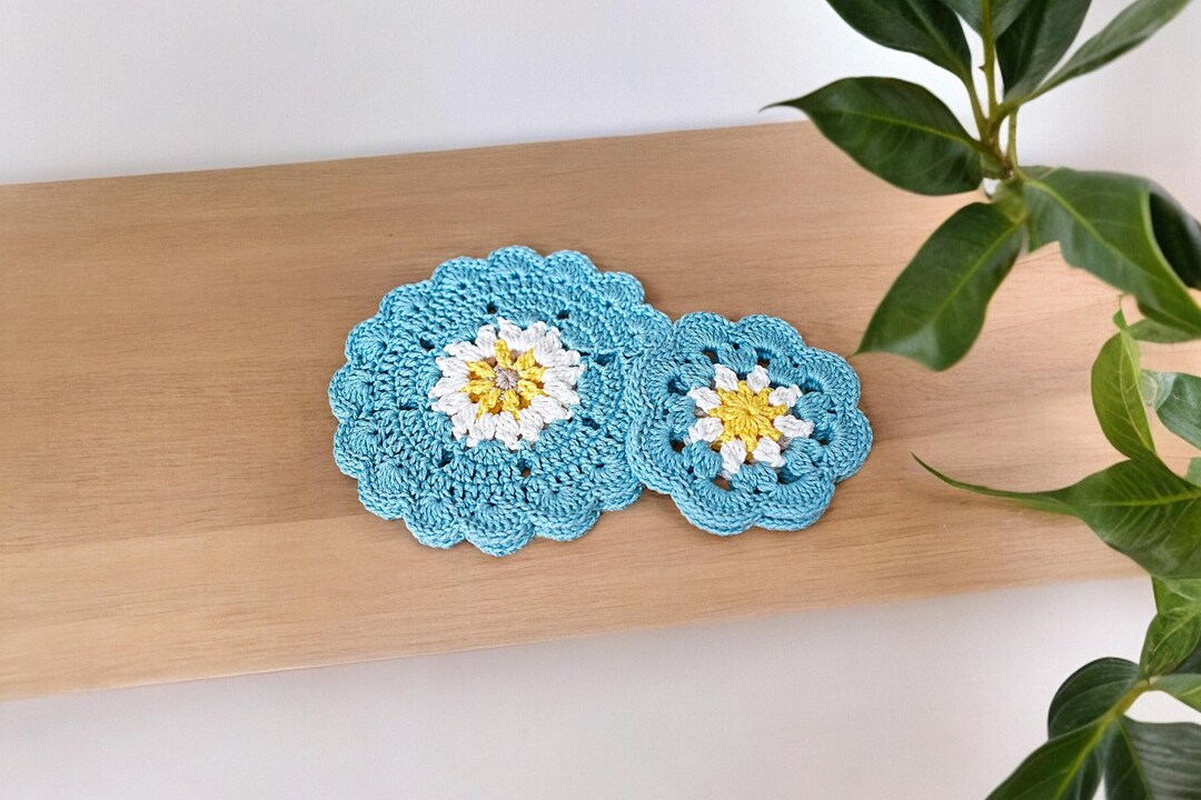 Lace Cotton Crochet Coaster, Round Doily, Farmhouse Decor, Drink ...