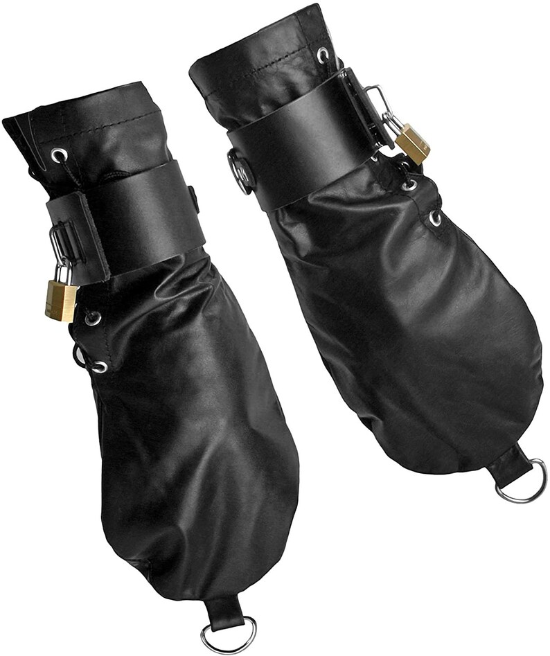 Strict Leather Bondage Mittens Lockable Padded Gloves BDSM | Etsy