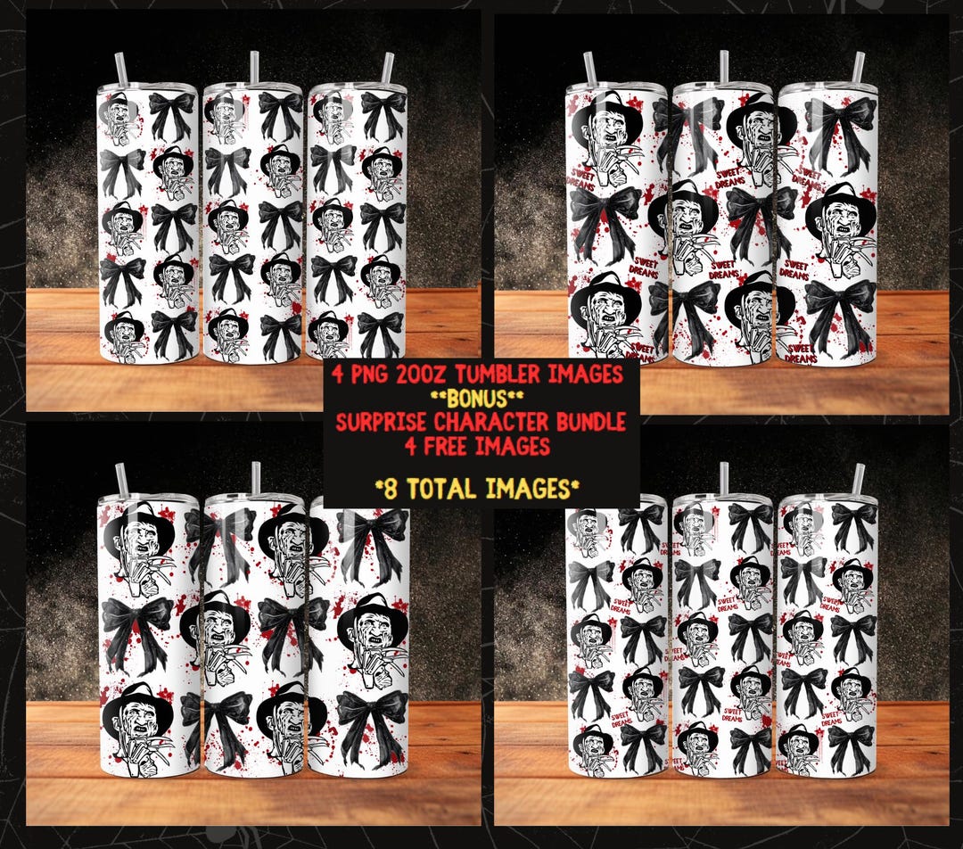 Halloween, Horror, Scary, Horror Characters Bows 20oz Skinny Straight ...