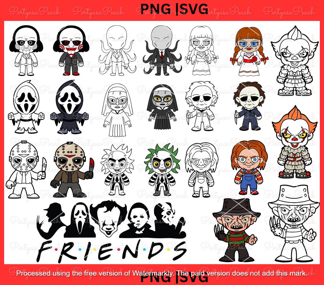 Halloween Bundle Characters SVG PNG Cricut 23 Images - Etsy