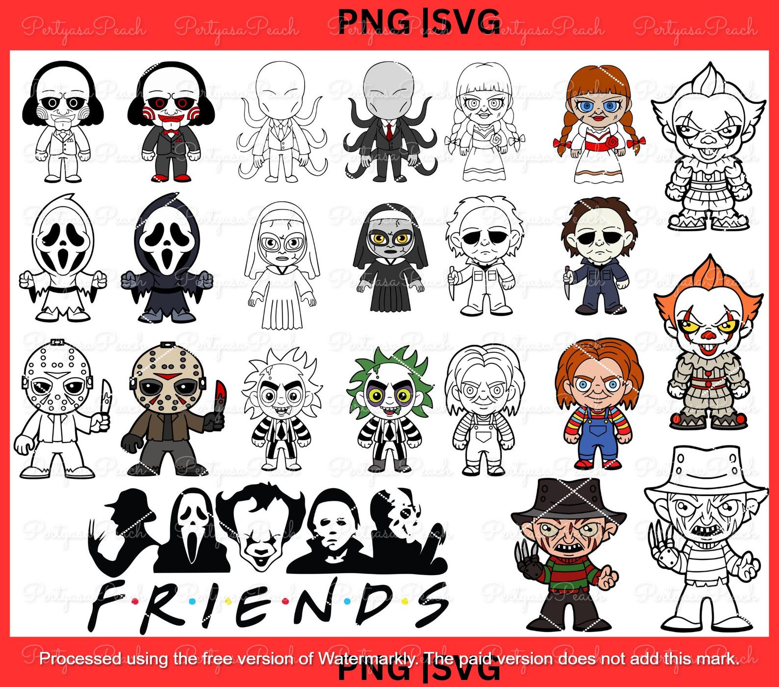 Halloween Bundle Characters SVG PNG Cricut 23 Images - Etsy