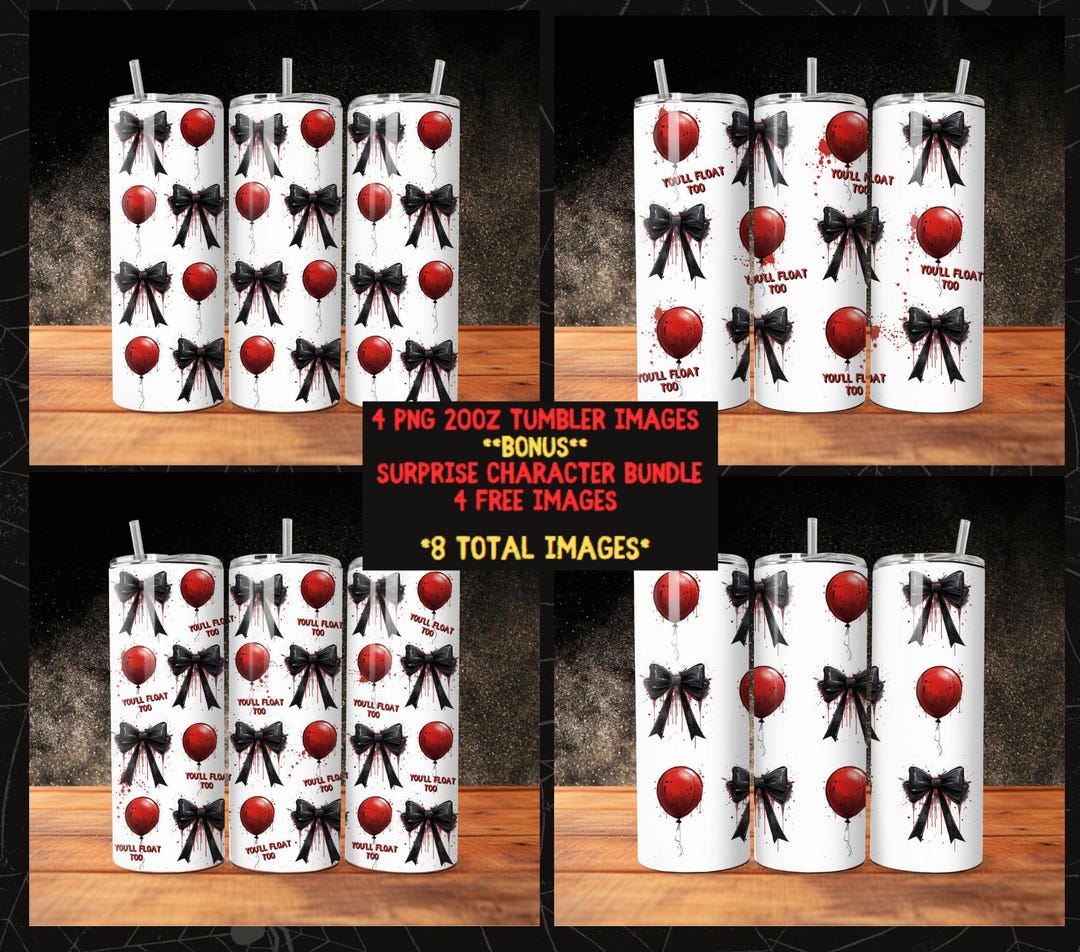 Halloween, Horror, Scary, Horror Characters Bows 20oz Skinny Straight ...