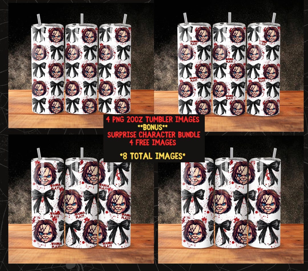 Halloween, Horror, Scary, Horror Characters Bows 20oz Skinny Straight ...