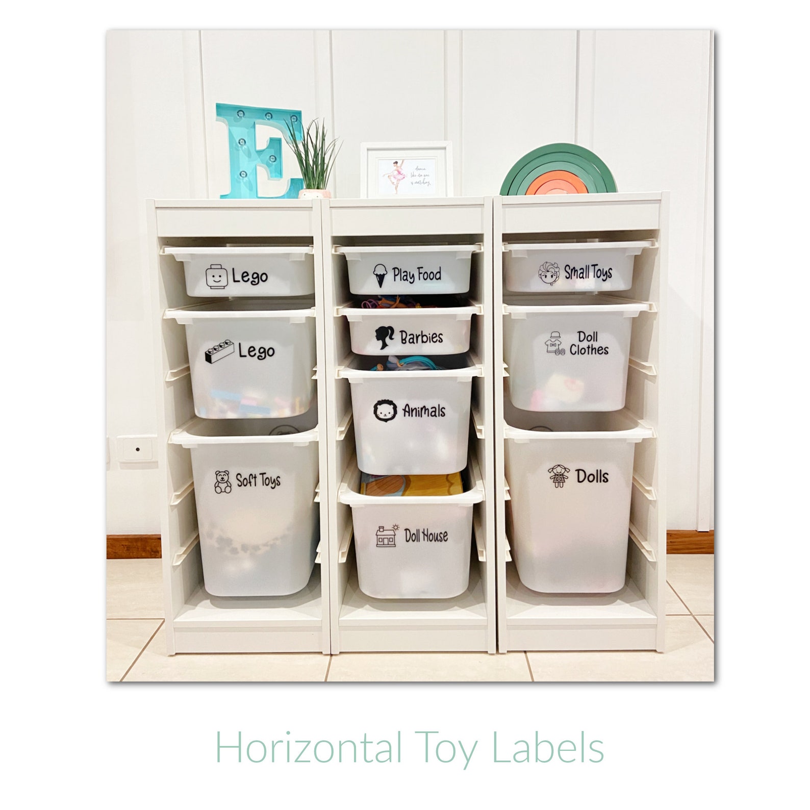 TOY STORAGE LABELS Custom Vinyl Labels Personalised Toy | Etsy