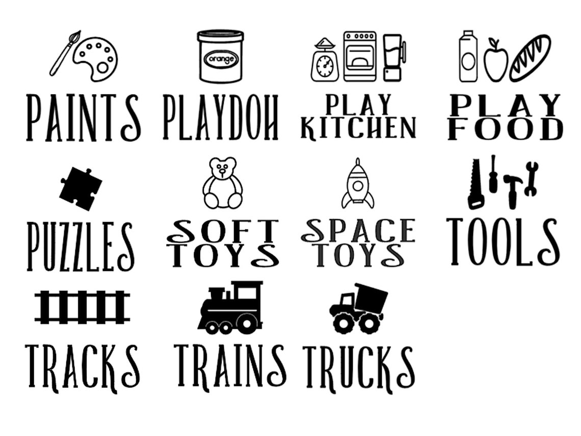 TOY STORAGE LABELS Custom Vinyl Labels Personalised Toy - Etsy Australia