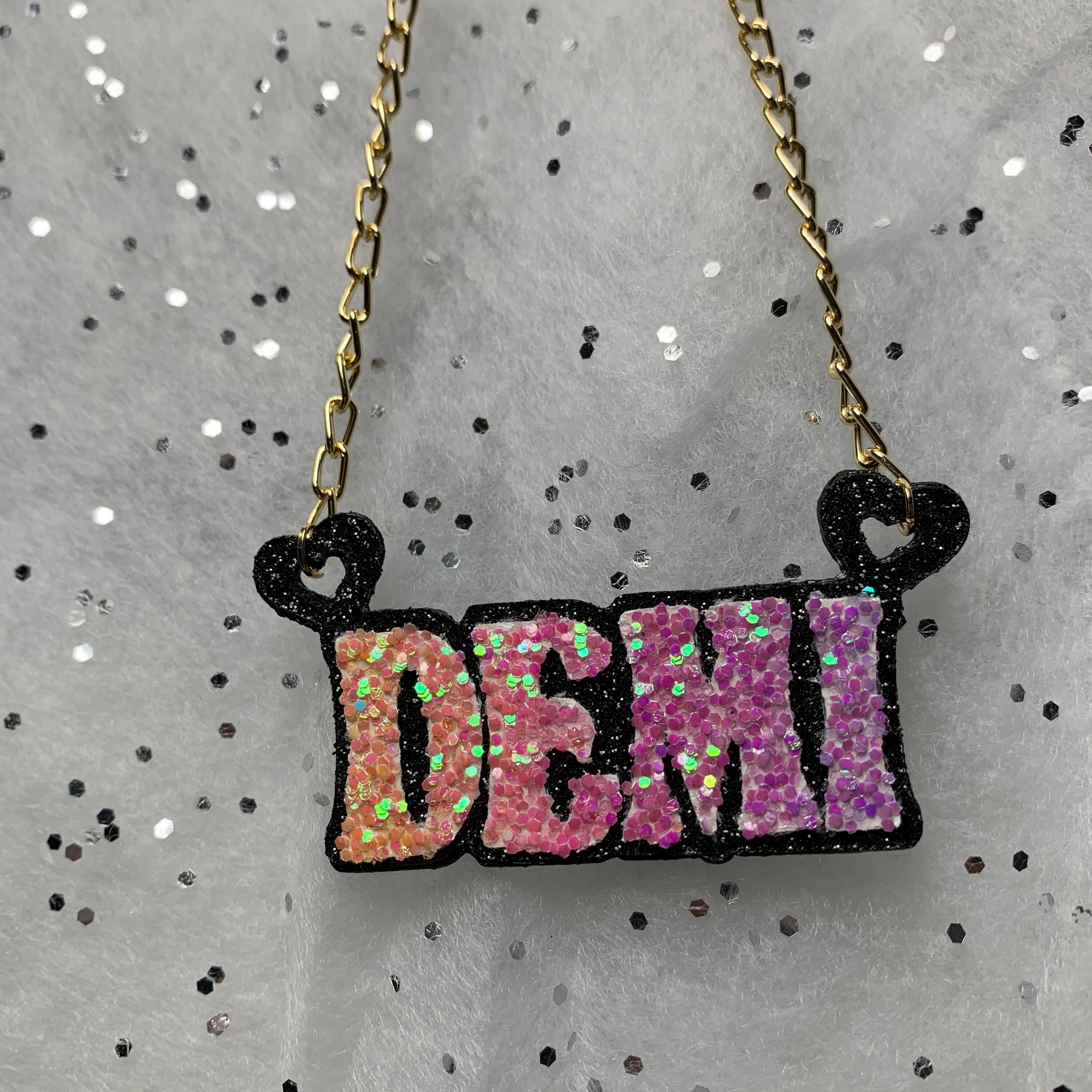 Kids Double Name Plate Necklace and Earring Set Bamboo Heart - Etsy