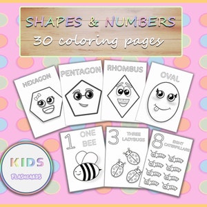 Coloring Pages Shapes Printables Number Printables | Etsy