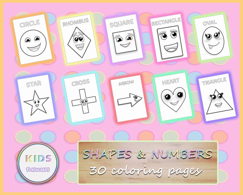 Coloring Pages Shapes Printables Number Printables | Etsy