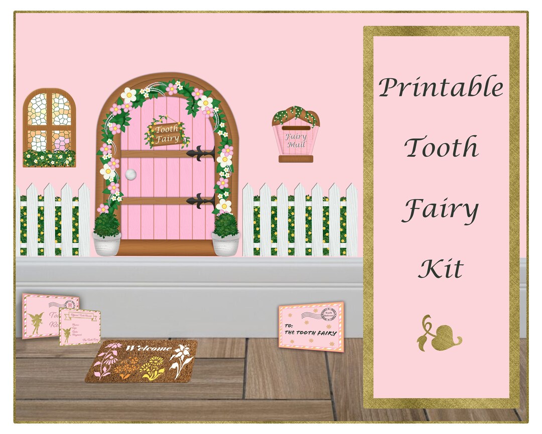 Printable Fairy Door Kit, Fairy Door, Tooth Fairy, Tooth Fairy Letter ...