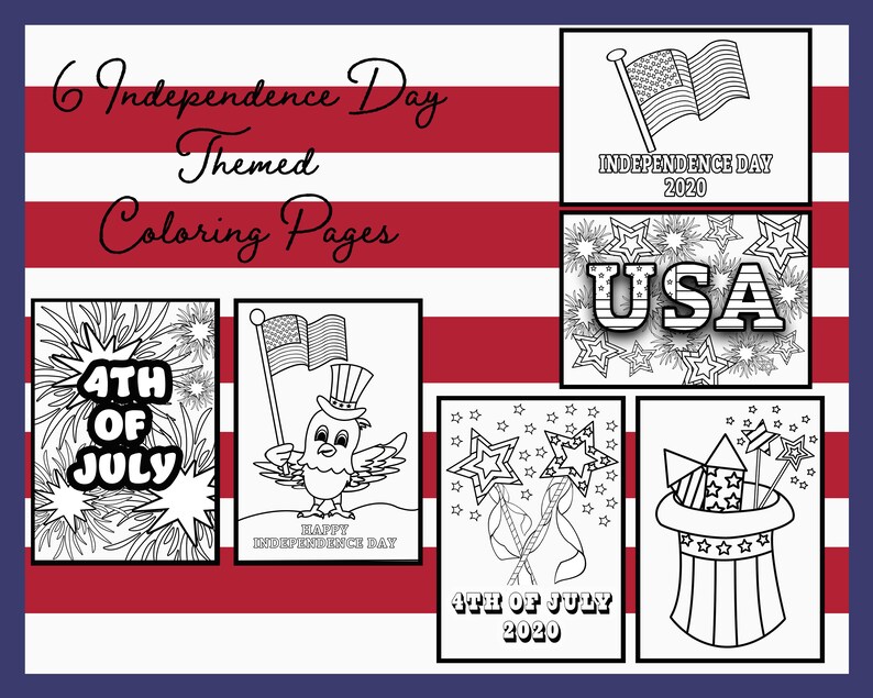 4th of July Coloring Pages Independence Day USA 2020. - Etsy